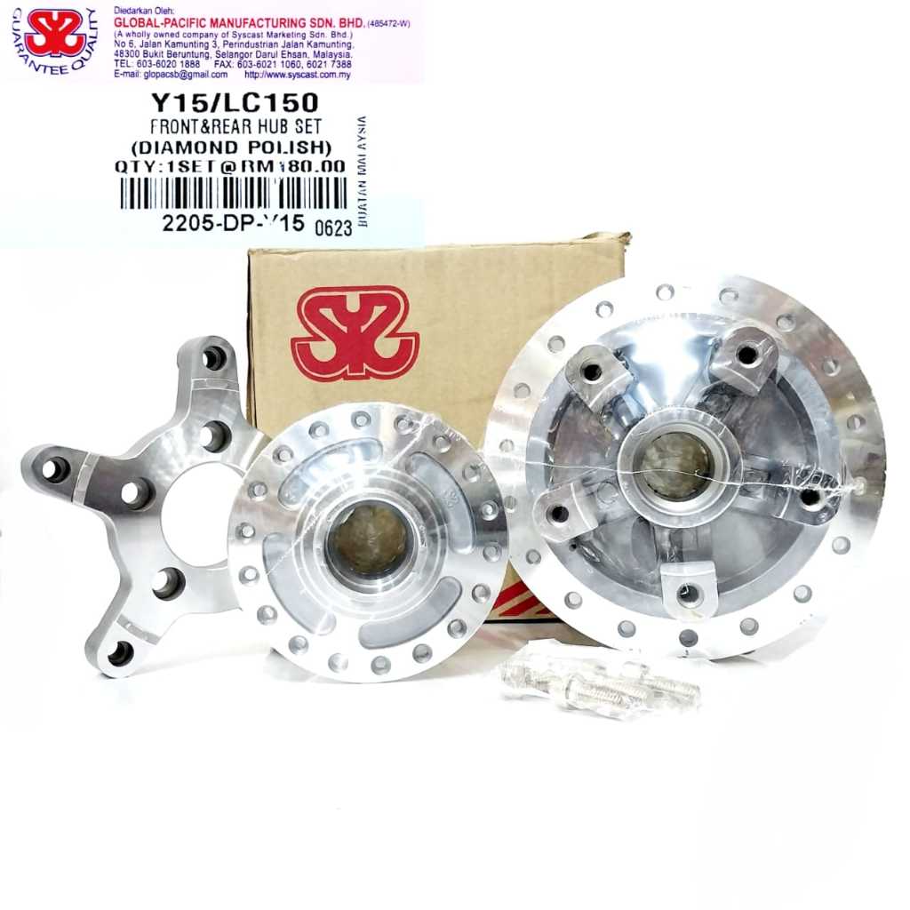 SYS Front Rear Hub Y15 / LC150 Set Diamond Polish | Shopee Malaysia