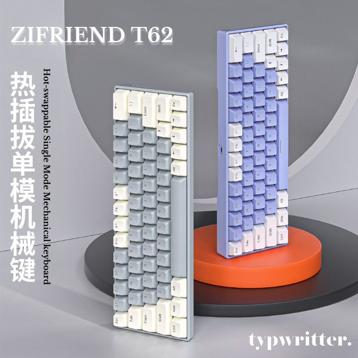 [Local MY Stock] ZIFRIEND T62 Wired Mechanical Keyboard | Single Connection Mode 62 Keys Layout ...