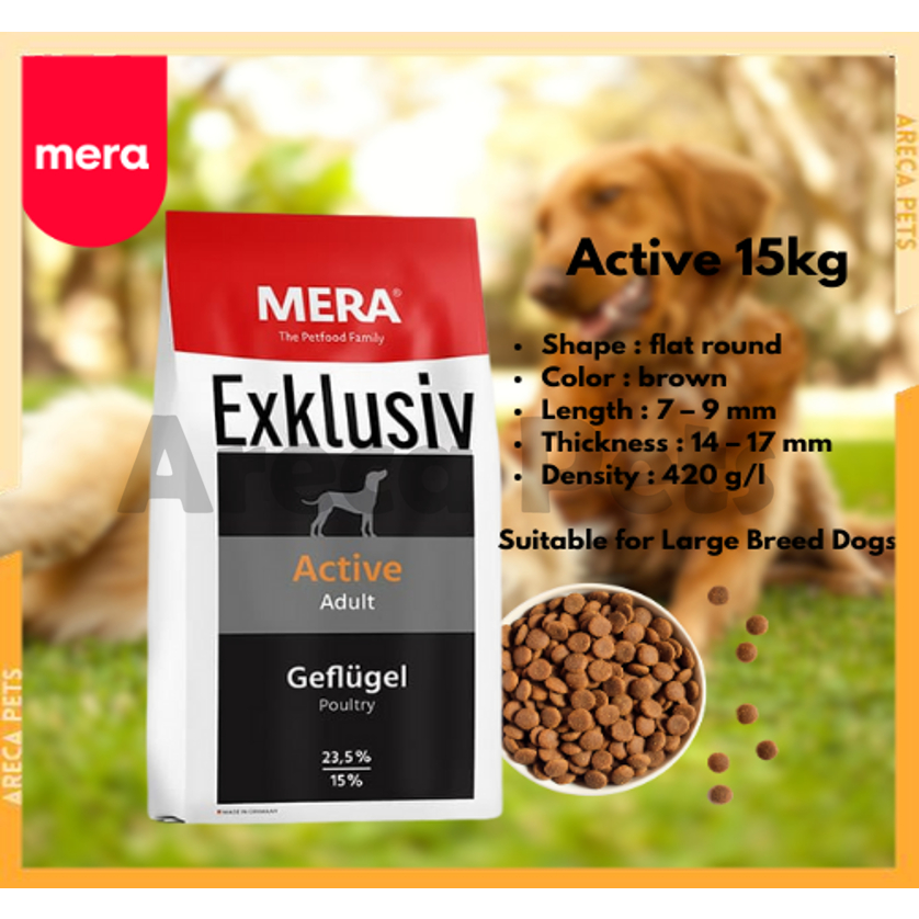 Areca Pets Mera Exklusiv Dog Dry Food Active Adult Poultry 15kg ...