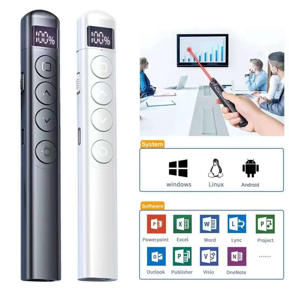 S7 Laser Page Turning Pen Wireless USB Presenter Clicker Powerpoint ...