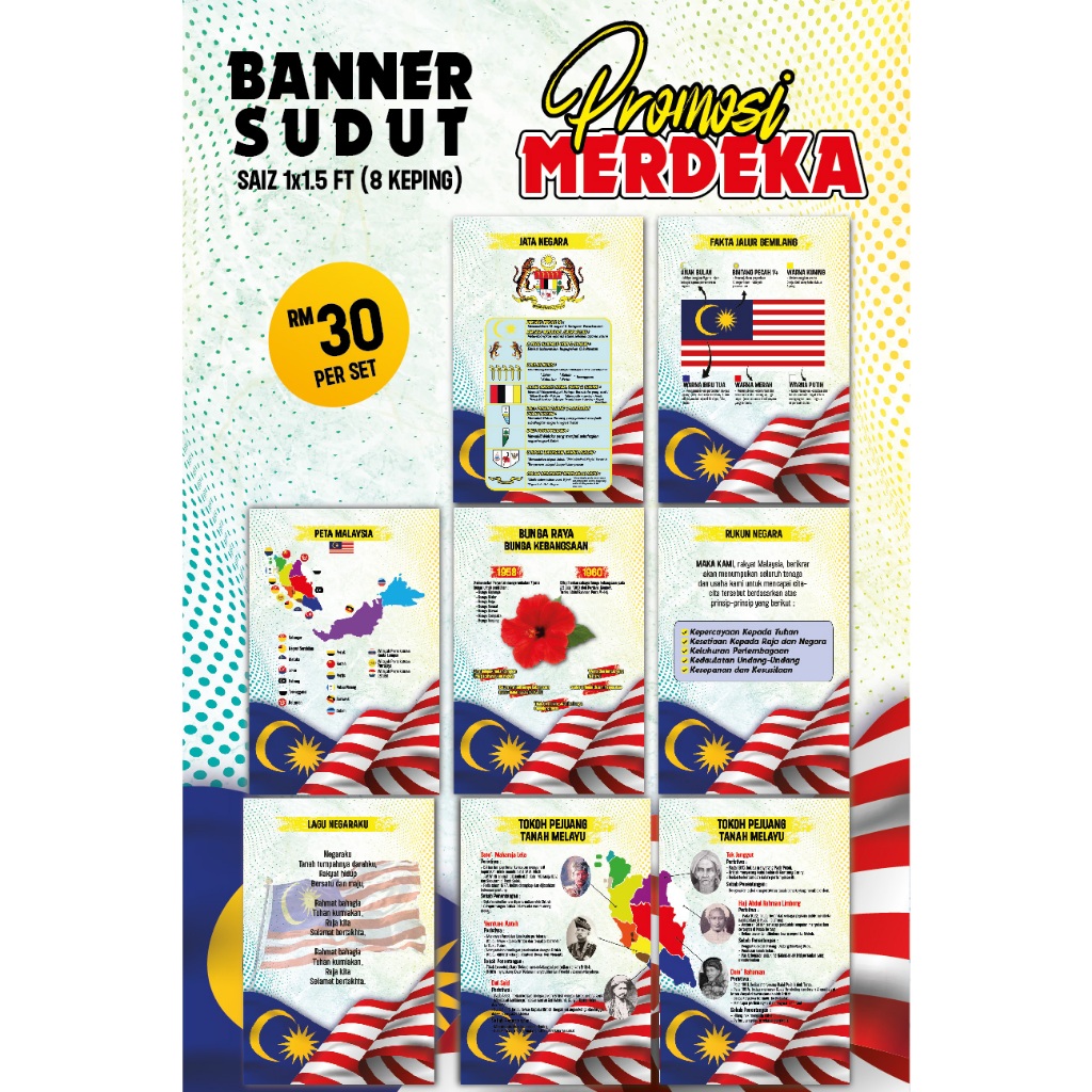 Banner Sudut Kelas Pejabat Sekolah Merdeka Fakta Jalur Gemilang, Jata ...