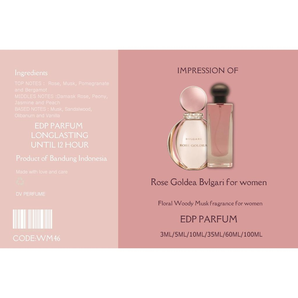 DV PERFUME WM46 BV.ROSES GOLDEA | Shopee Malaysia