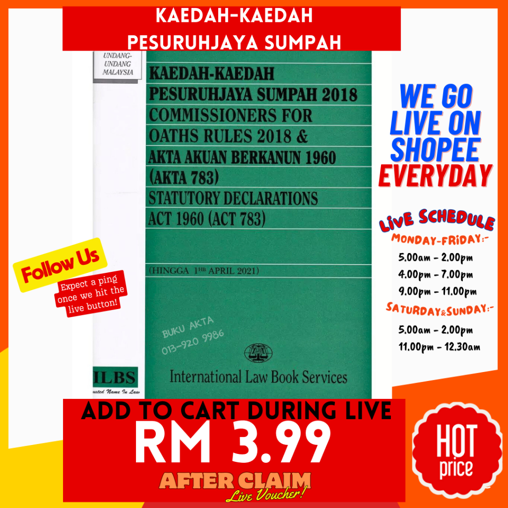 Kaedah-Kaedah Pesuruhjaya Sumpah 2018 & Commissioners for Oaths Rules ...