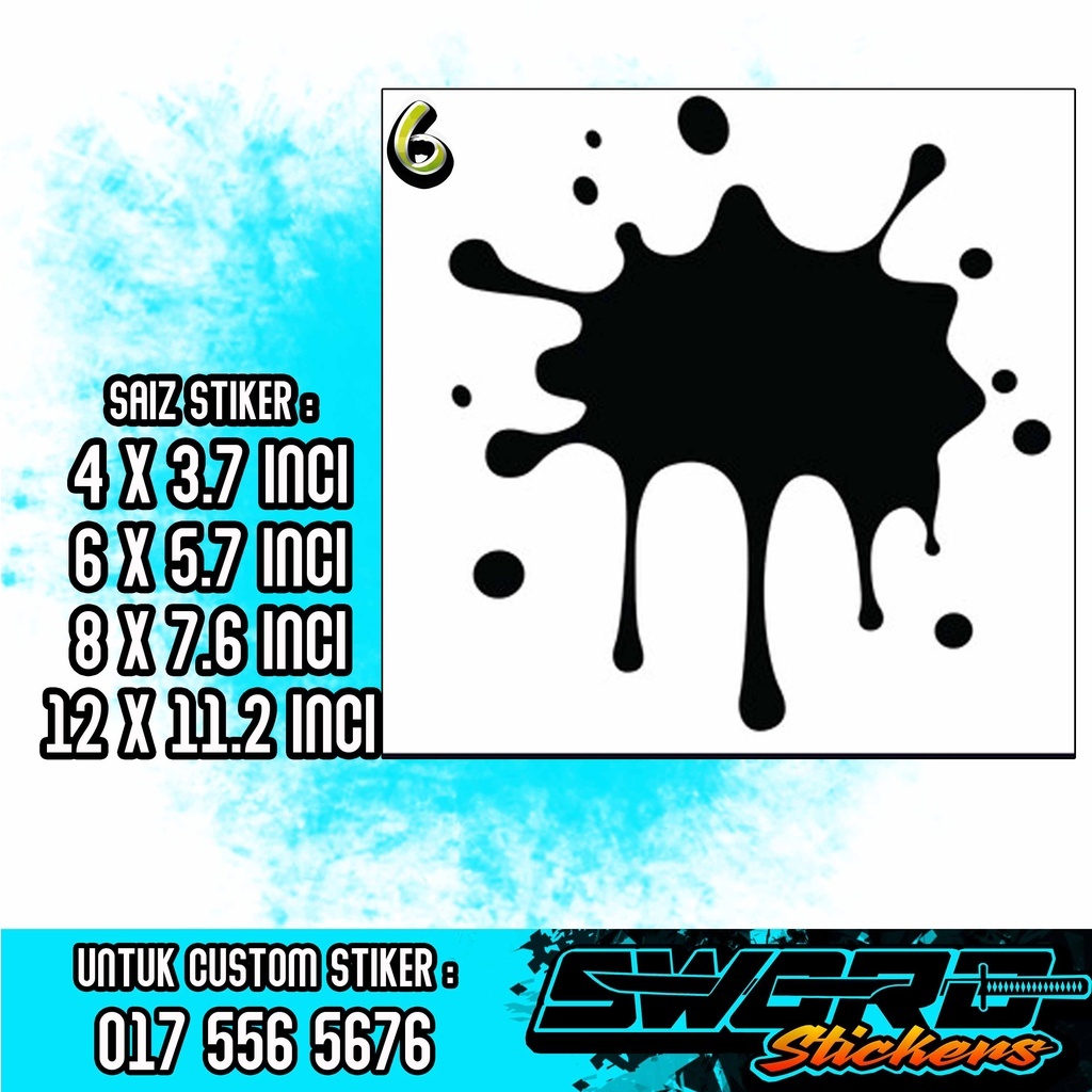 STIKER SPLASH 7 / STIKER TOMPOK AIR / STIKER PERCIK / STIKER TUTUP ...