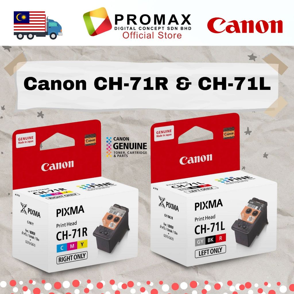ORIGINAL CANON CH-71R & CH-71L PRINT HEAD For G570 / G670 Ink CH71R ...