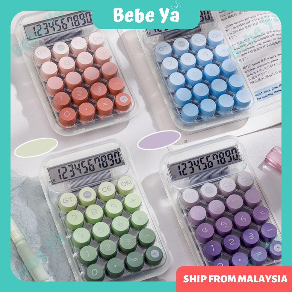 Cute Candy Mechanical Calculator - Pink Pastel Colour School Office ...