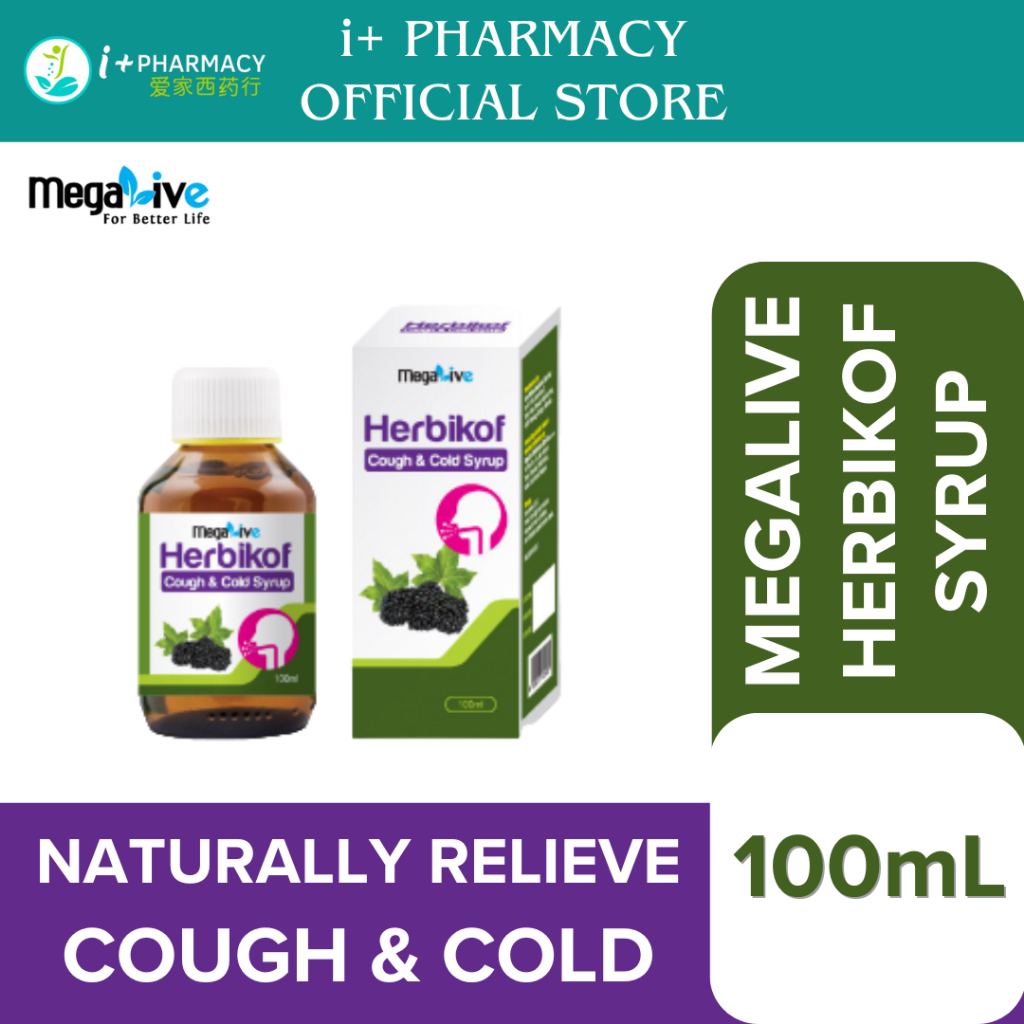 [i+ PHARMACY] MEGALIVE Herbikof | Cough & Cold Syrup | 天然常春藤叶接骨木糖浆露 ...