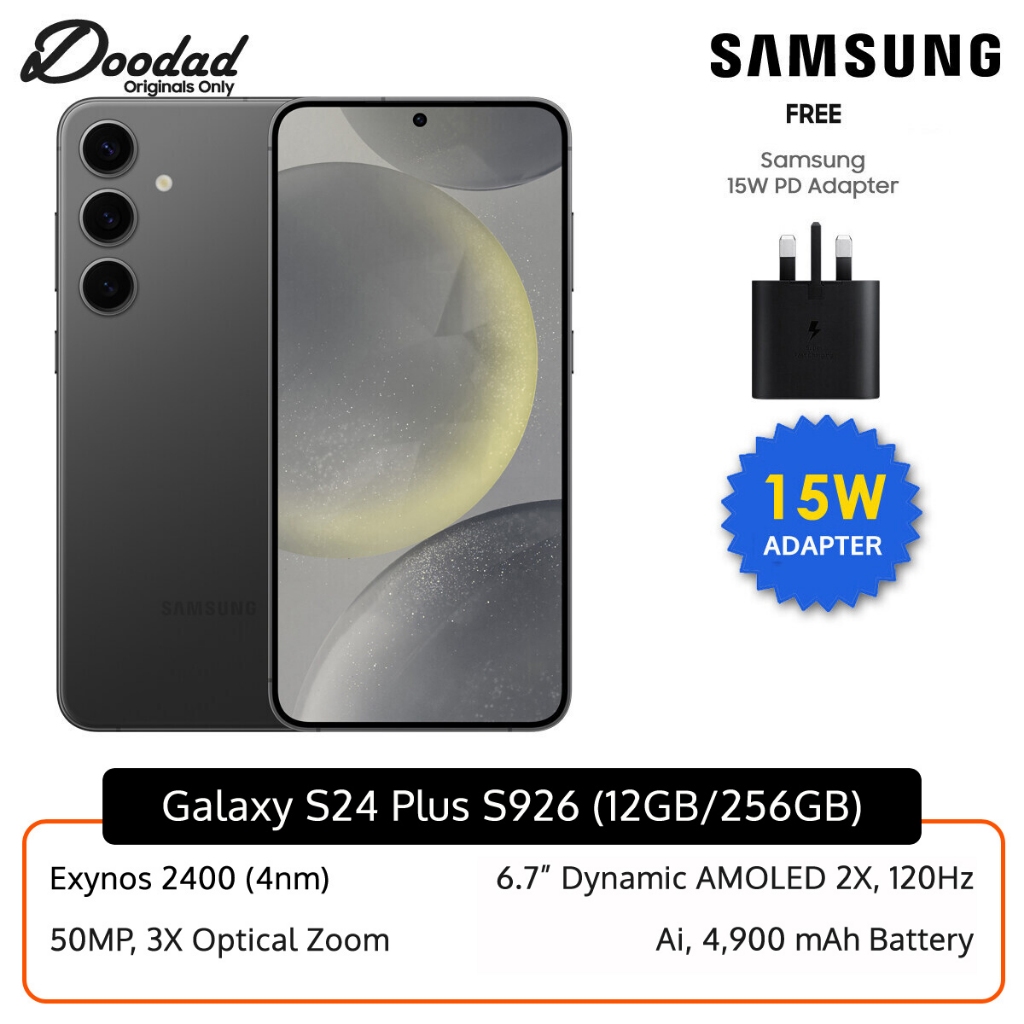 Samsung Galaxy S24 Plus 5G 12GB+256GB SM-S926 With Samsung 15W Adapter ...