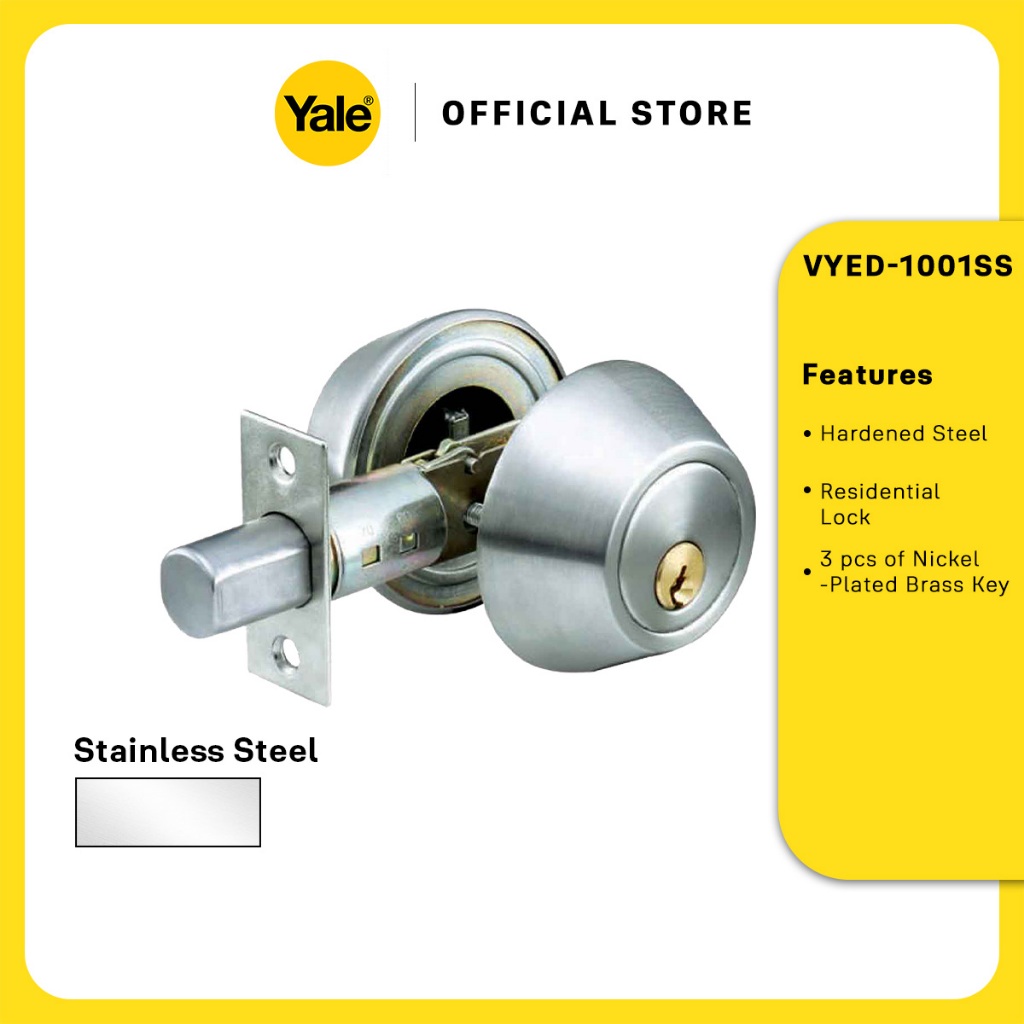 Yale Deadbolt Lock YED1001 Single Cylinder with Thumb Turn Essential ...