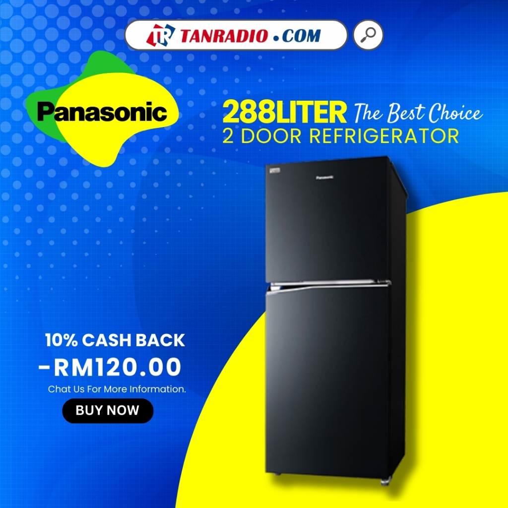 PANASONIC 288L Inverter Energy Saving 2-Door Top Freezer Refrigerator ...