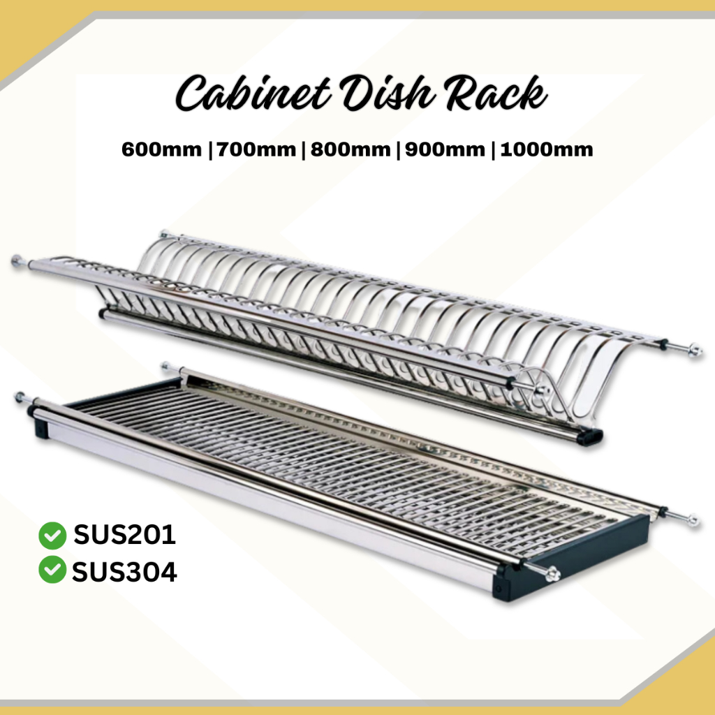 Stainless Steel Chrome 2 Tier Dish Rack Rack Dapur Kitchen Cabinet ...