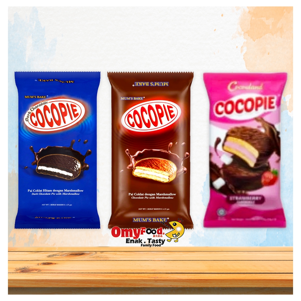 25g x 6pcs Mum's Bake Cocopie [Chocolate / Dark Chocolate / Strawberry Marshmallow] [OmyFood ...