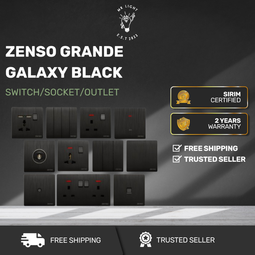 [Sirim] Zenso Grande (Galaxy Black) Switch Switches Socket Outlet ...