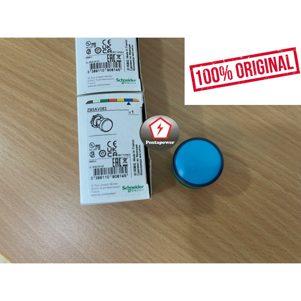 SCHNEIDER ZB5AV063 Head for pilot light, Harmony XB5, plastic, BLUE ...