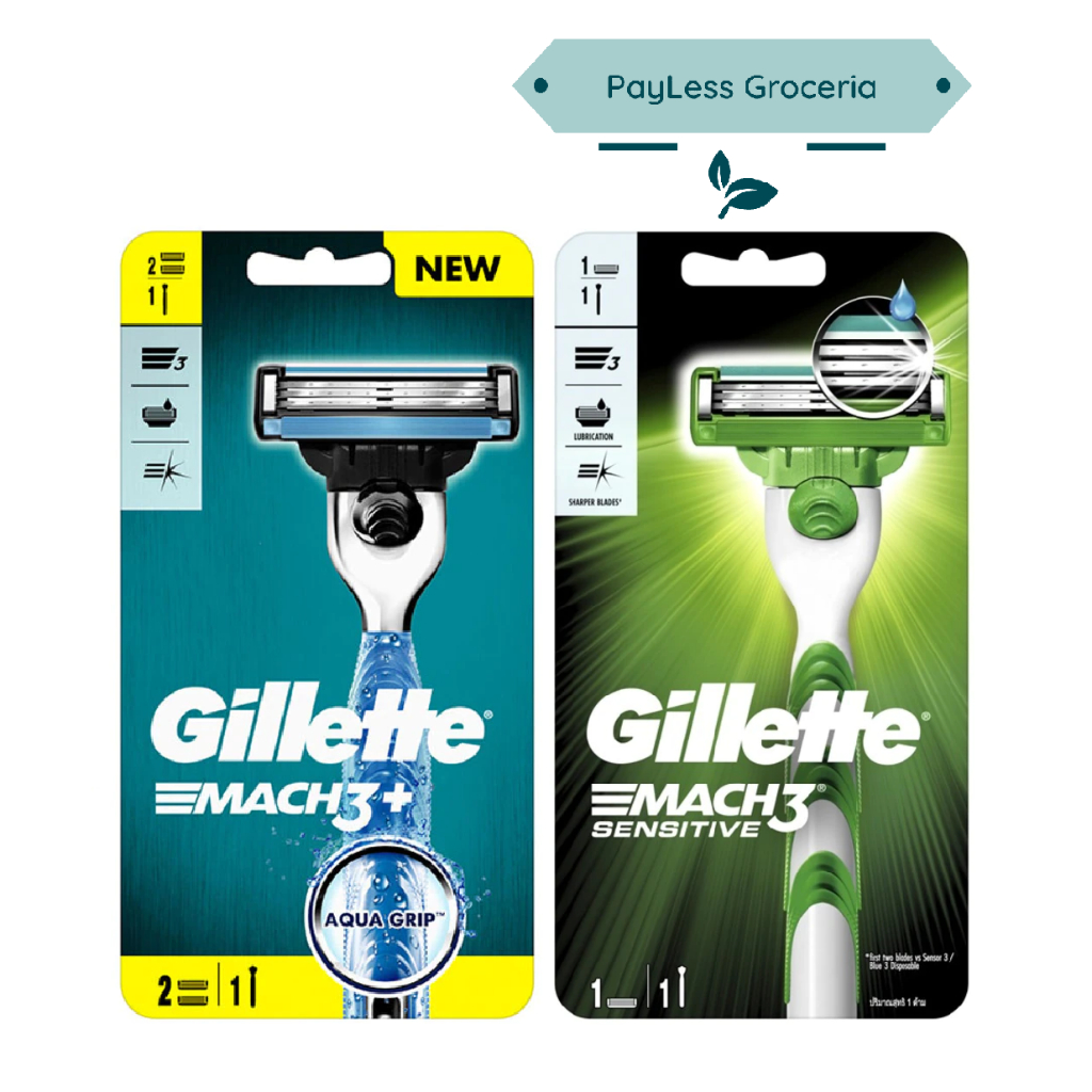 Gillette Mach 3 Sensitive / Aqua Grip Disposable Razor / Pisau Cukur ...