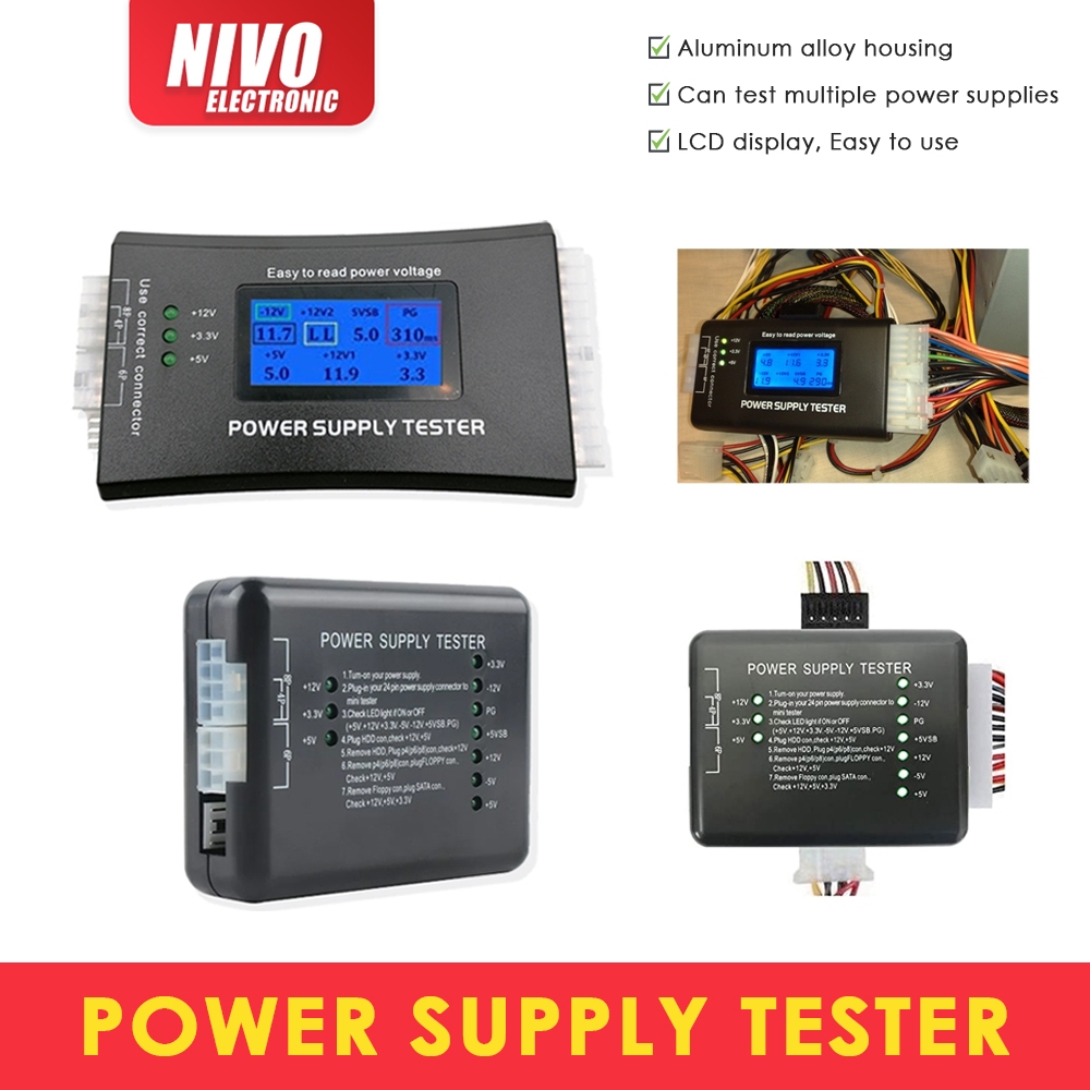 Power Supply Tested PSU ATX SATA HDD Power Supply Tester PC Computer ...