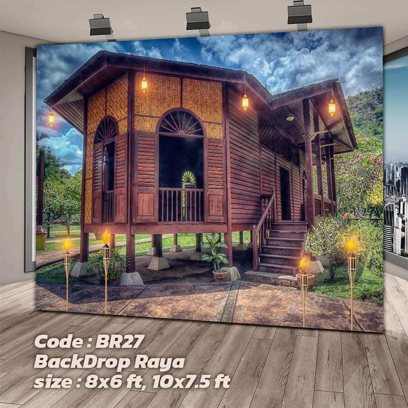 [RAYA2024] BANNER/BACKDROP/DECORATION Rumah Kampung Hari Raya ...