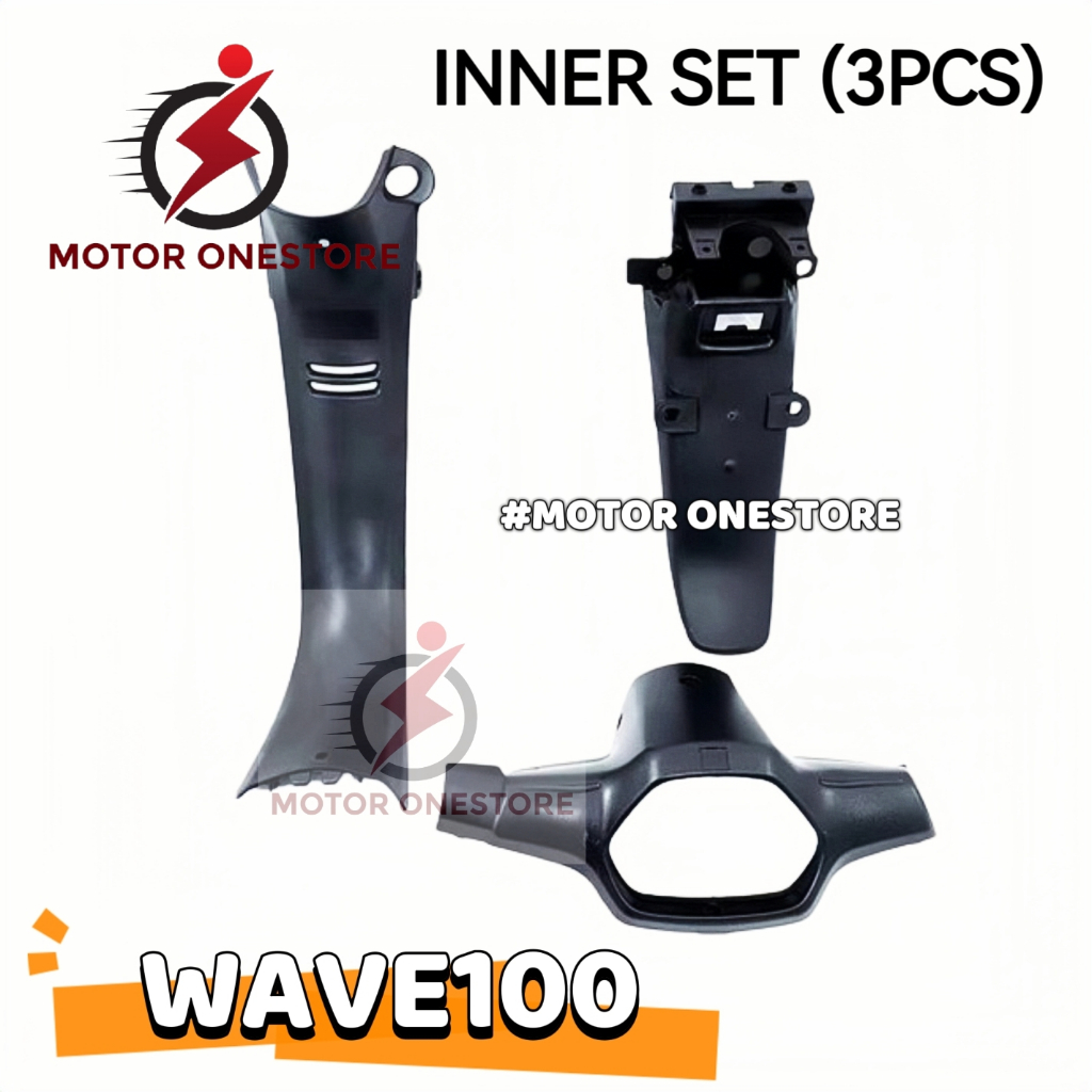 WAVE100 INNER SET (3PCS) NON COLOUR PART WAVE-100 WAVE COVER HITAM ...