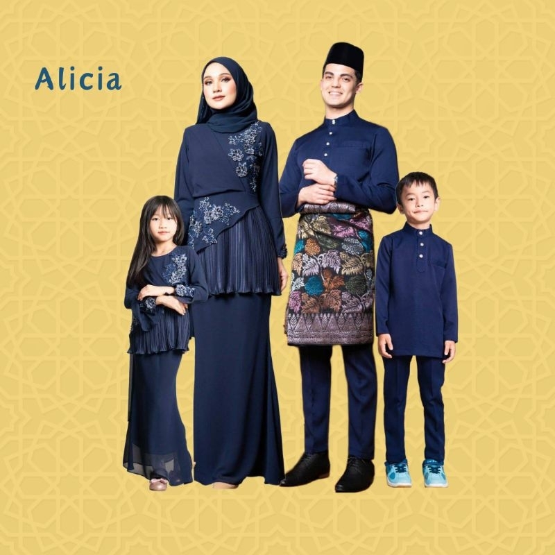 Baju Raya NAVY BLUE 2025 | Sedondon Family Baju Melayu Baju Kurung ...