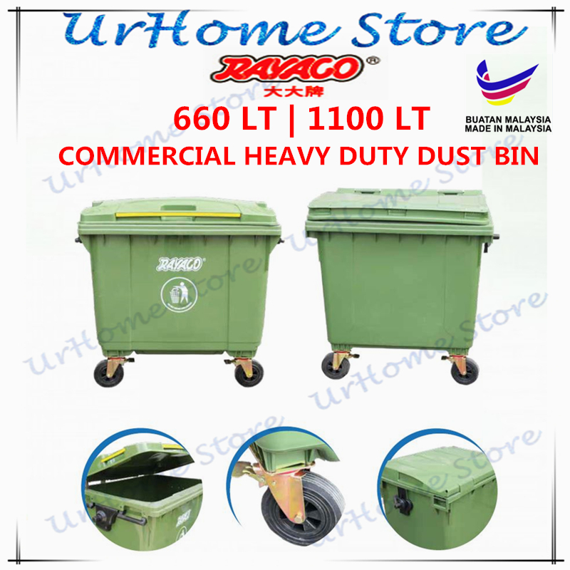 [ KL & Selangor ONLY ] RAYACO 660L 1100L Green Bandaraya Mobile Garbage ...