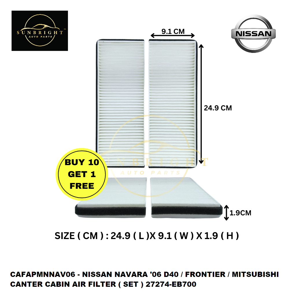 NISSAN NAVARA '06 D40 / FRONTIER / MITSUBISHI CANTER CABIN AIR FILTER ...