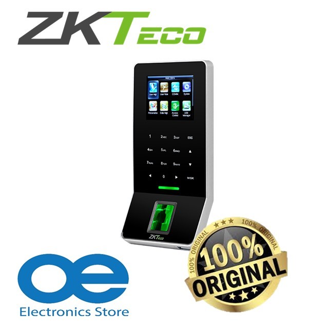 ZKTeco F22 + ZK-ADMS Door Access 2.4-Inch TFT Color Screen Ultra Thin Fingerprint Time ...