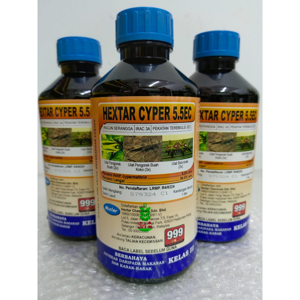 1L Hextar Cyper 5.5EC Cypermethrin 5.5% /Certin 550/Cymerin/ Racun Serangga Sesuai tanaman ...