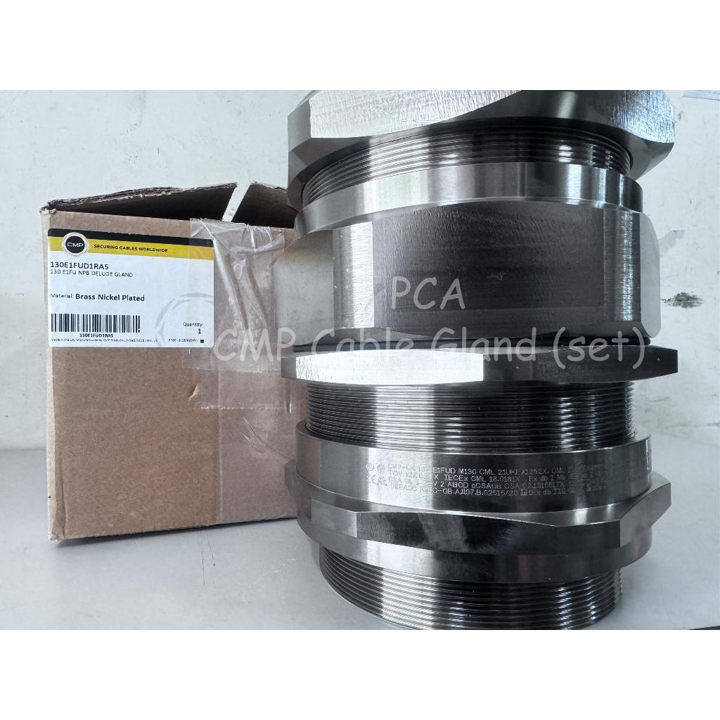 CMP E1FUD Exd/Exe M130 Nickel Plated Cable Gland c/w Locknut, Earth Tag ...