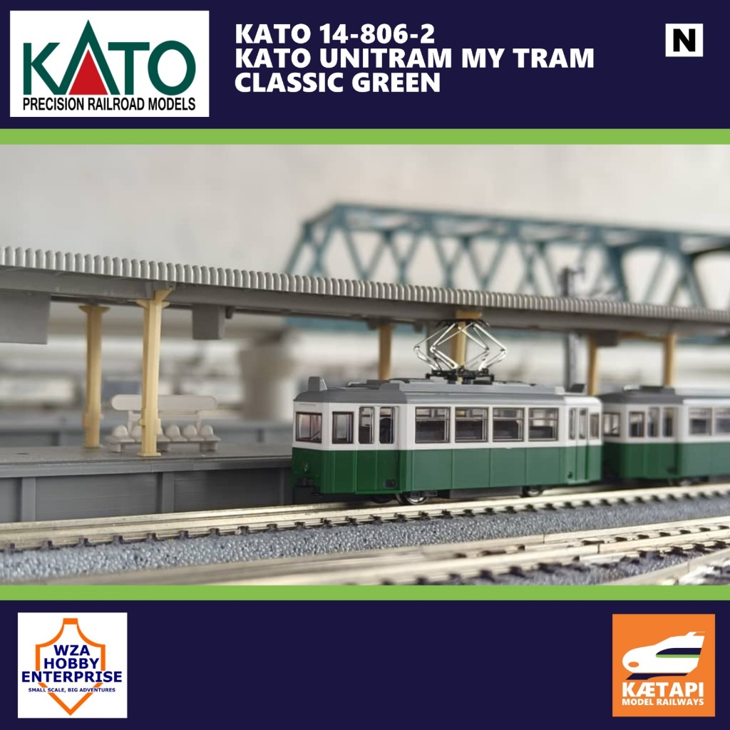 [LOCAL MODEL TRAIN SHOP][ LOCAL DEALER] KATO 14-806-2 N SCALE UNITRAM MY TRAM CLASSIC GREEN ...