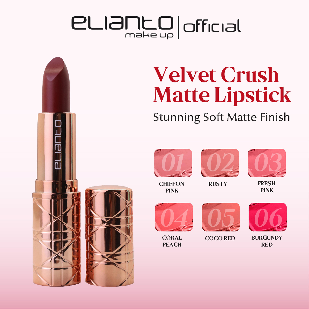 Elianto Matte Lipstick - Velvet Crush | Gincu Ringan & Melembapkan ...