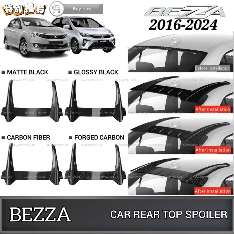 AMAZING PERODUA BEZZA 2016-2024 CAR REAR TCS TOP SPOILER REAR ROOF ...