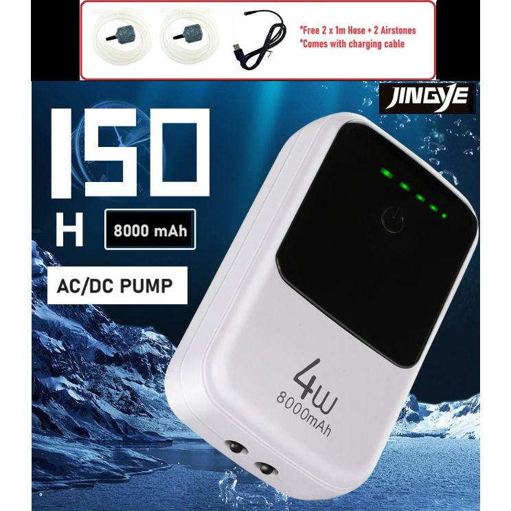 JINGYE Super Silent Oxygen Waterproof AC/DC Air Pump For Fish tank YE ...