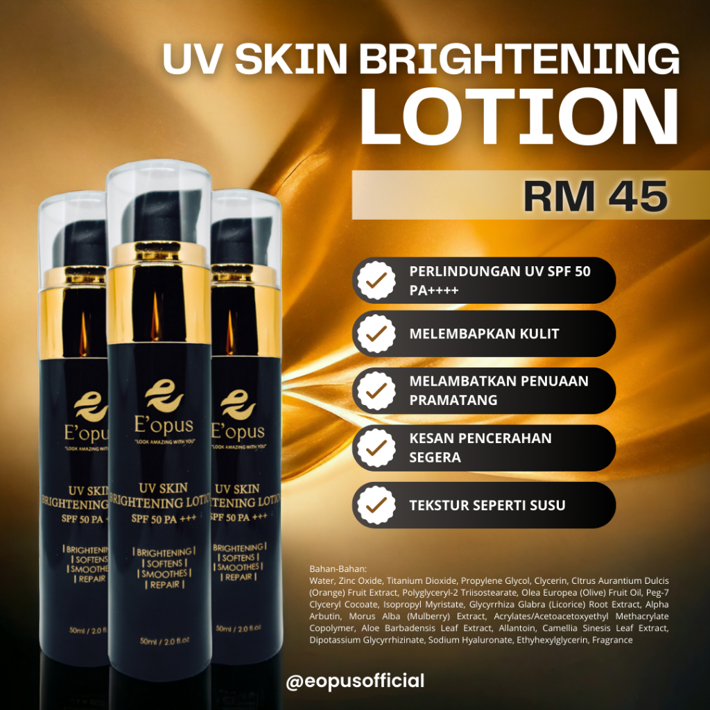 UV Skin Brightening Lotion SPF 50 PA+++ | Losyen badan dan muka ...
