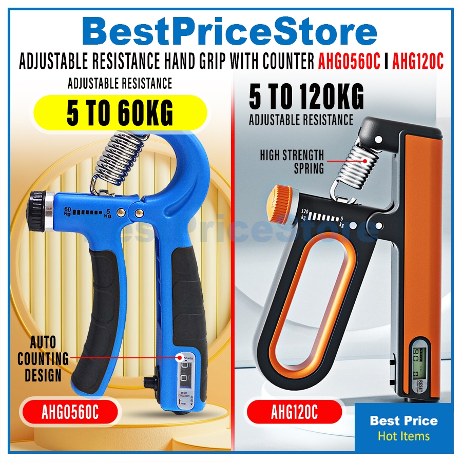 [No.1 BEST SELLING] BPS Hand Grip Adjustable 5-120kg (Counter) Gripper ...