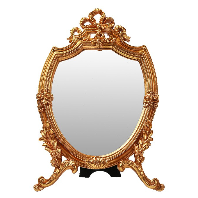 Gold Vintage Mirror Tray CERMIN Make up RESIN MATERIAL HEAVY READY ...