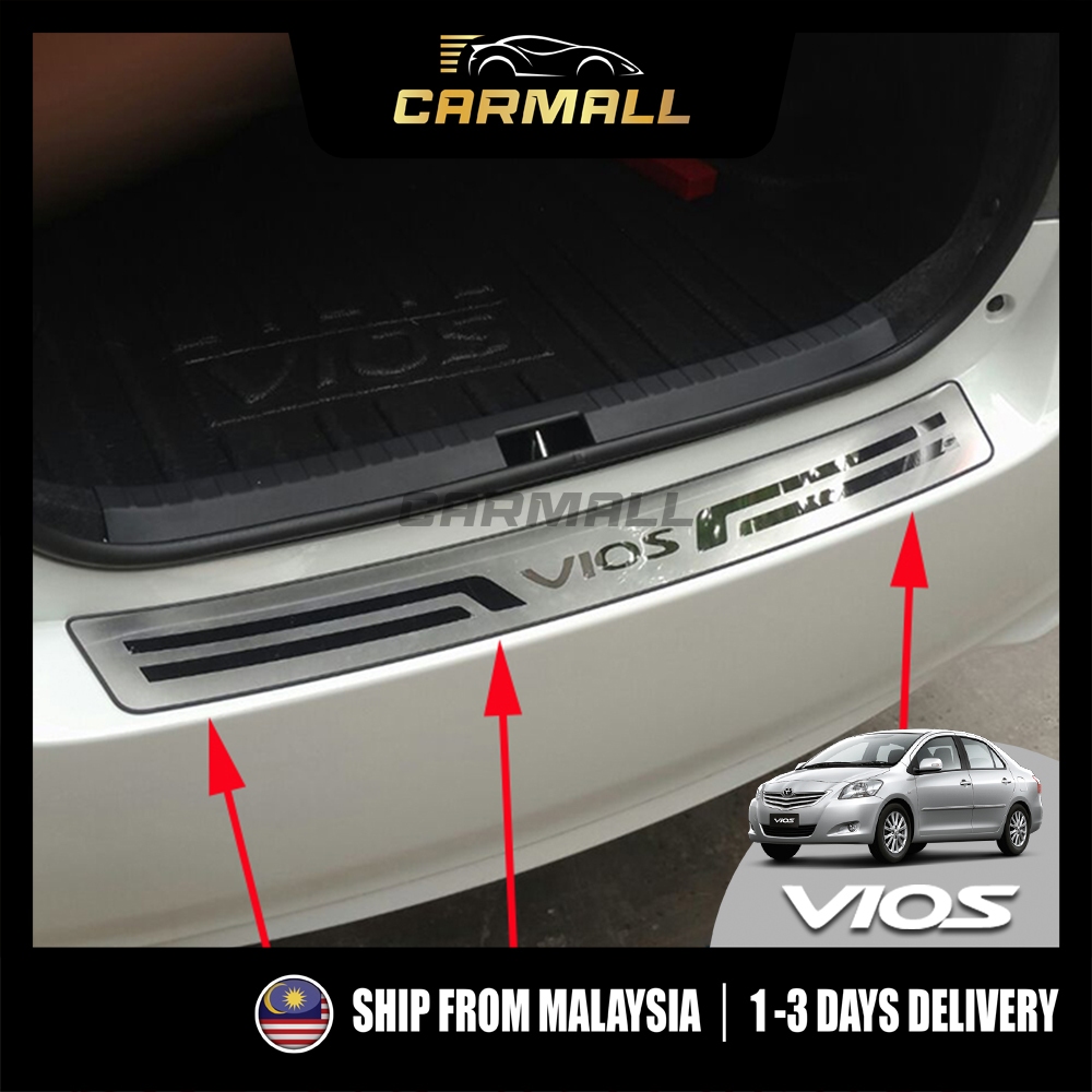 Toyota Vios (2nd Gen) Rear Bumper Protector - Out Trim Strip Trunk Sill ...