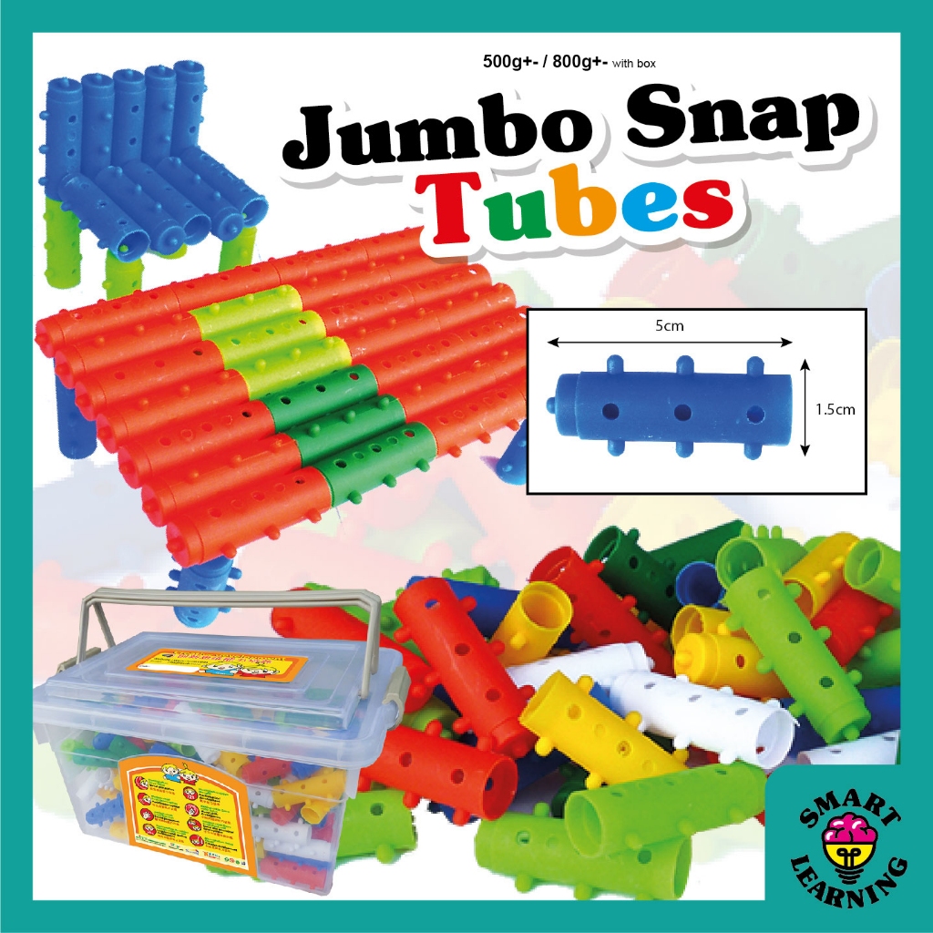 🔥READY STOCK🔥 PLASTIC JUMBO SNAP TUBE BUILDER BLOCK CONNECTION ...