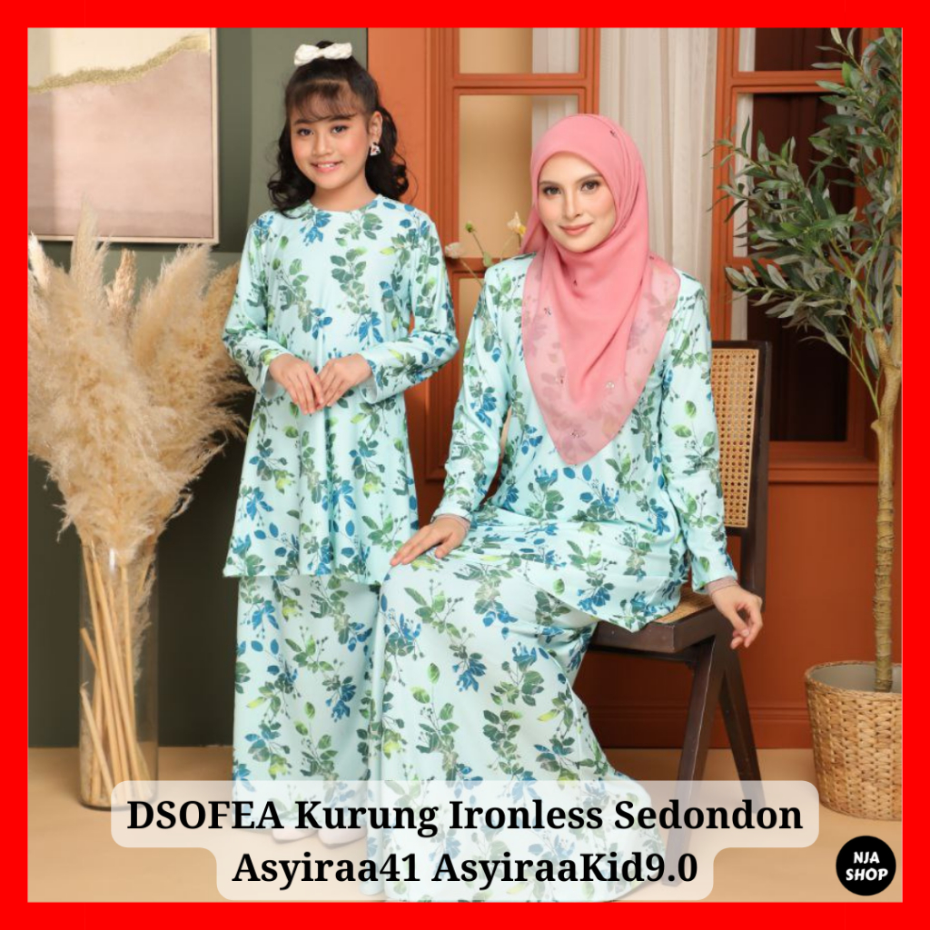 Dsofea Kurung Ironless Asyiraa 41 Kid 9.0 Clearance Sedondon Ibu Anak ...