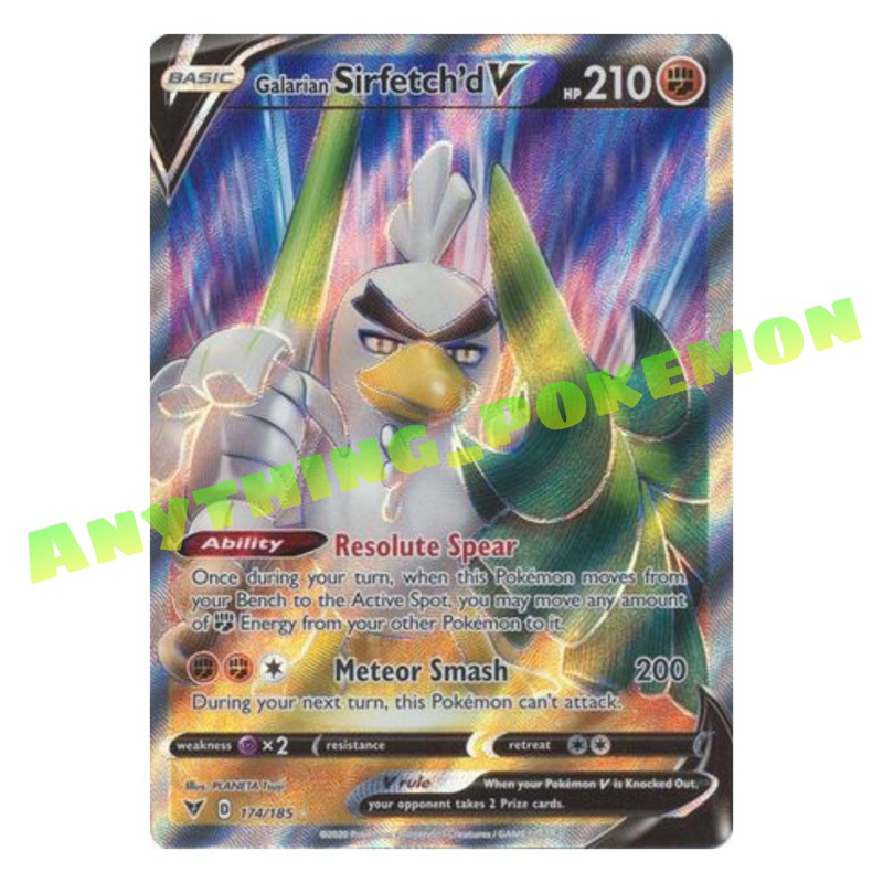 Pokemon Card - Galarian Sirfetch’d V (174/185) - Full Art Ultra Rare ...