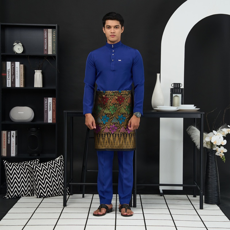 BAJU MELAYU SLIM FIT KEEK COLLECTION : Sapphire blue | Shopee Malaysia