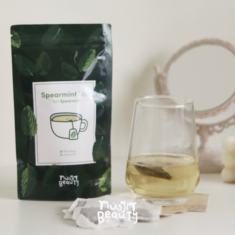 READYSTOCK 30 TEA BAGS 100% Organic Spearmint Tea Caffeine-Free for PCOS, Hirsutism, Acne, Clear ...