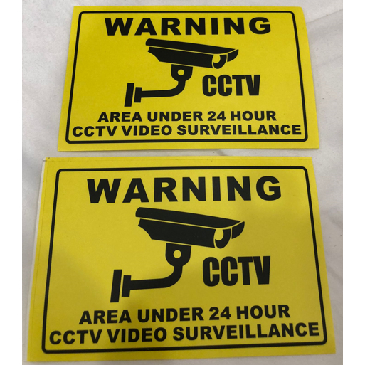 CCTV signage metal plate or stiker for CCTV Monitor 24 小时网络监控 15cm x ...