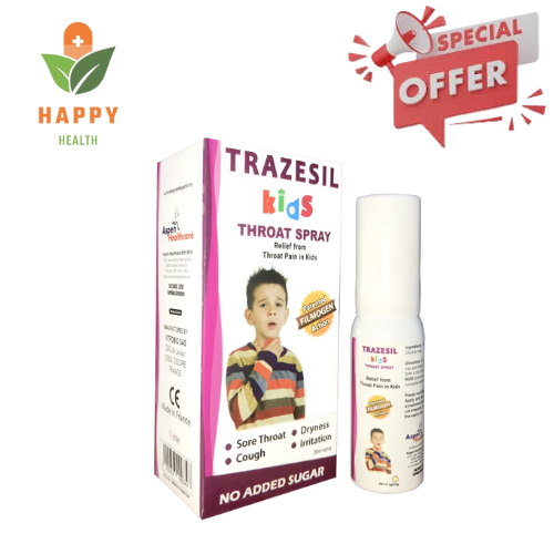 [ Exp 10/2026 ] TRAZESIL KIDS THROAT SPRAY 20ML (RELIEF SORE THROAT ...