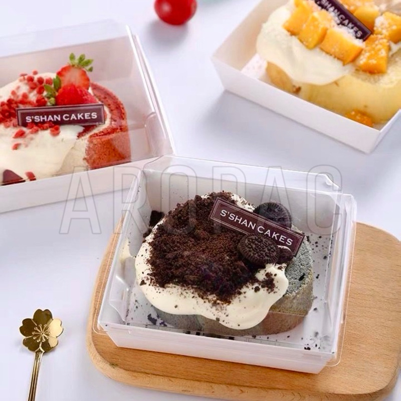 Thick Square Paper Box With Transparent Plastic Lid Rectangular Square ...