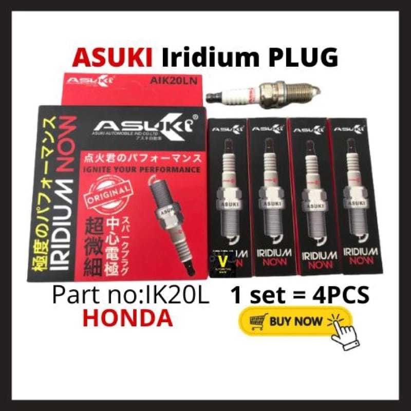 ASUKI Iridium Spark Plug Honda City Tmo Vtec Accord SDA Jazz Civic 1.7 ...