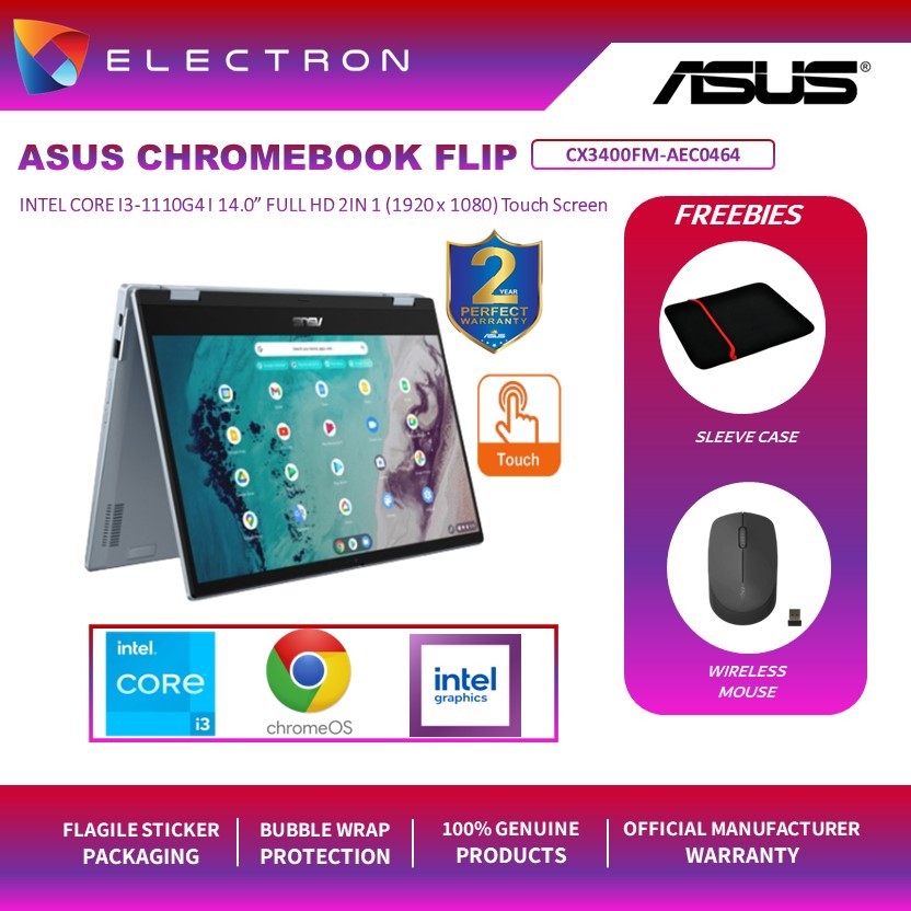 Asus Chromebook Flip CX3400FM-AEC0464 14'' FHD Touch 2-In-1 Laptop (I3 ...