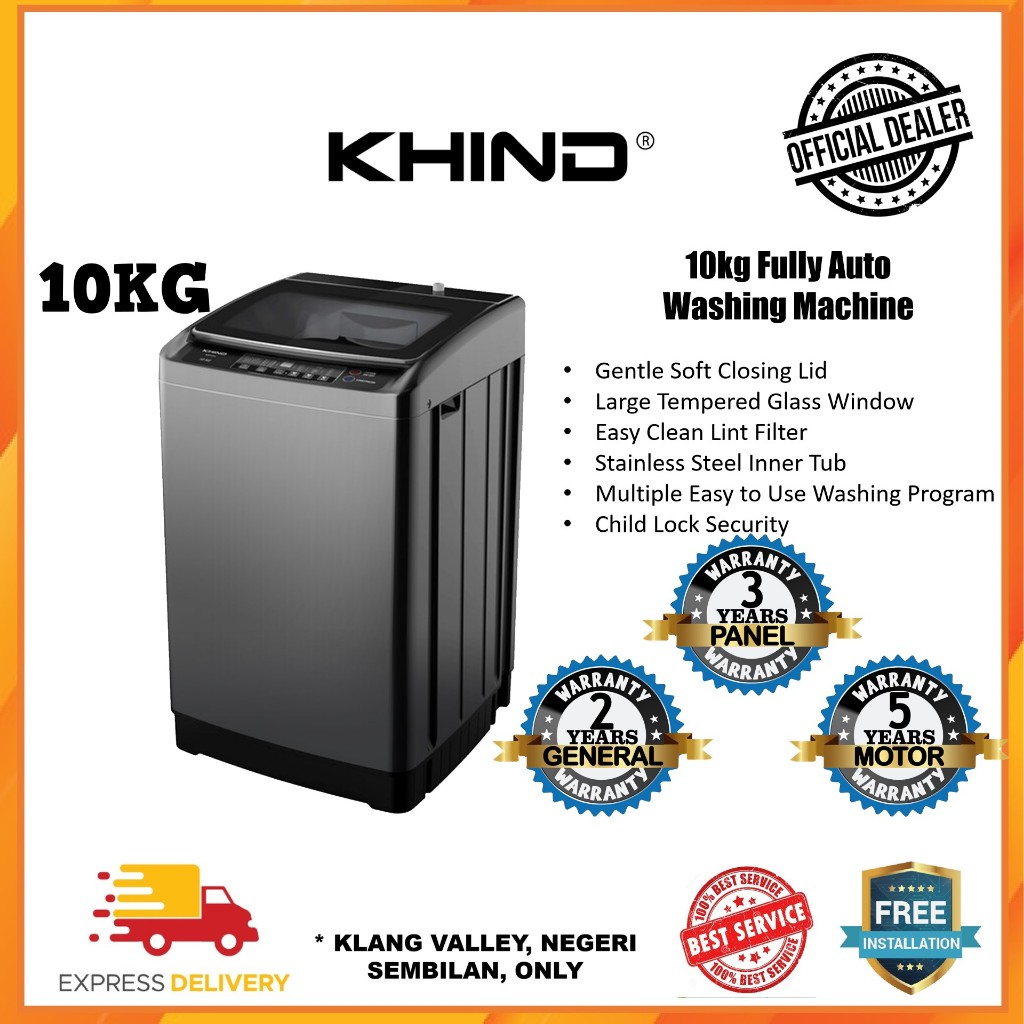 KHIND 10KG FULLY AUTO WASHING MACHINE WM100A | Shopee Malaysia