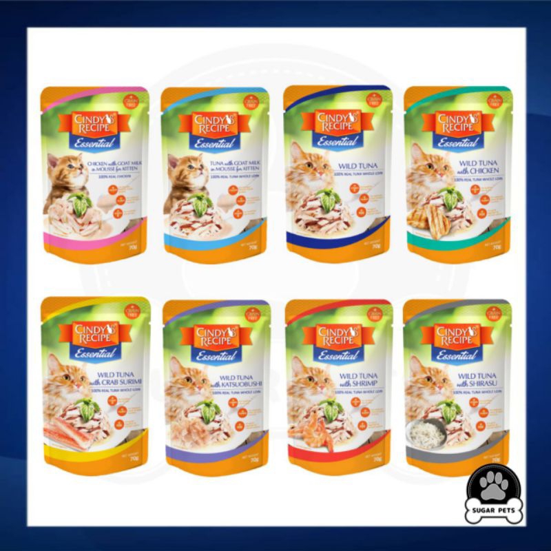 (Ready Stock) Cindy's Recipe Essential Wet Cat Food Pouch 70G (8 ...