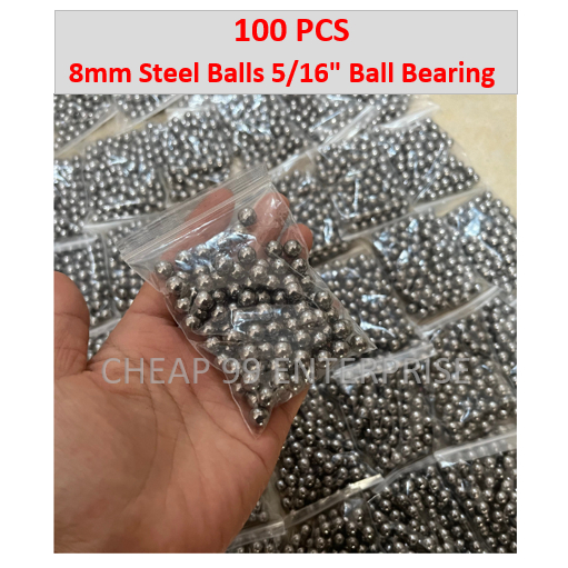 100 pcs 8mm Steel Balls 5/16" Ball Bearing Ball Bearing Steel Bicycle ...