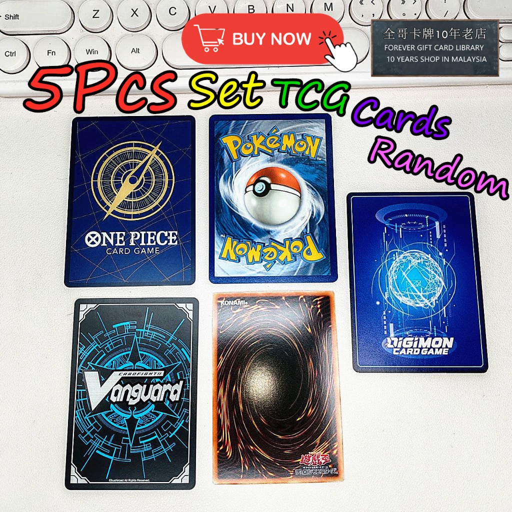 全哥卡牌清货 5Pcs Set Random TCG Trading Card Game One Piece + Yugioh ...
